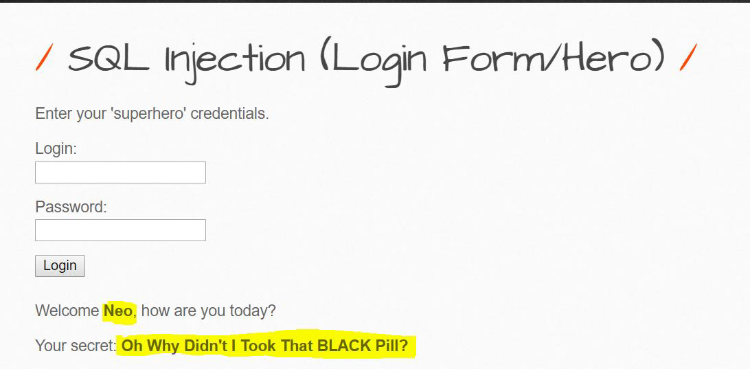 Sql Injection Login Formhero · Teckk2